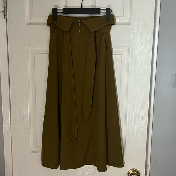 Cider | Skirts | Nwt Olive Green Midi Skirt With Optional Belt | Poshmark